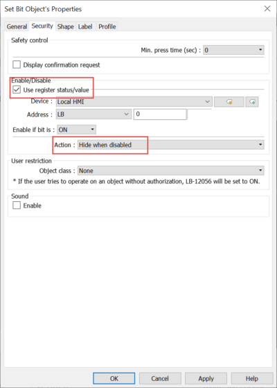 How to control object visibility in EBPro