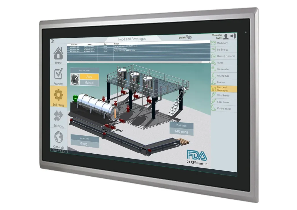 21.5" Wide-Temp 1000nit Industrial Touch Screen Monitor