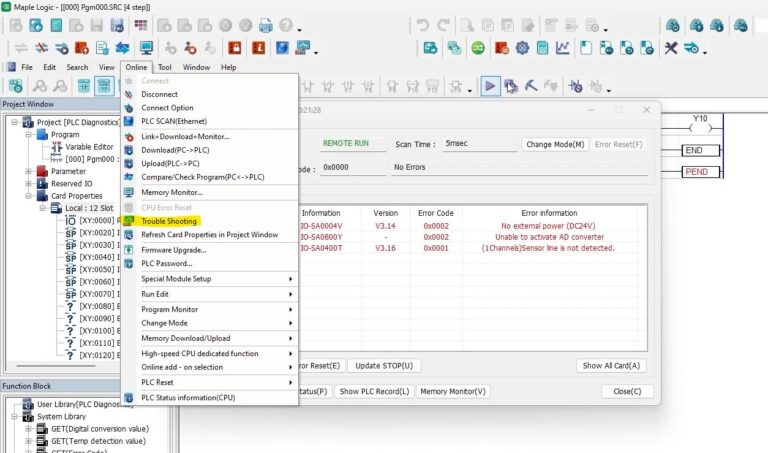 How to Troubleshoot and Reset Error Codes in your PLC Diagnostics